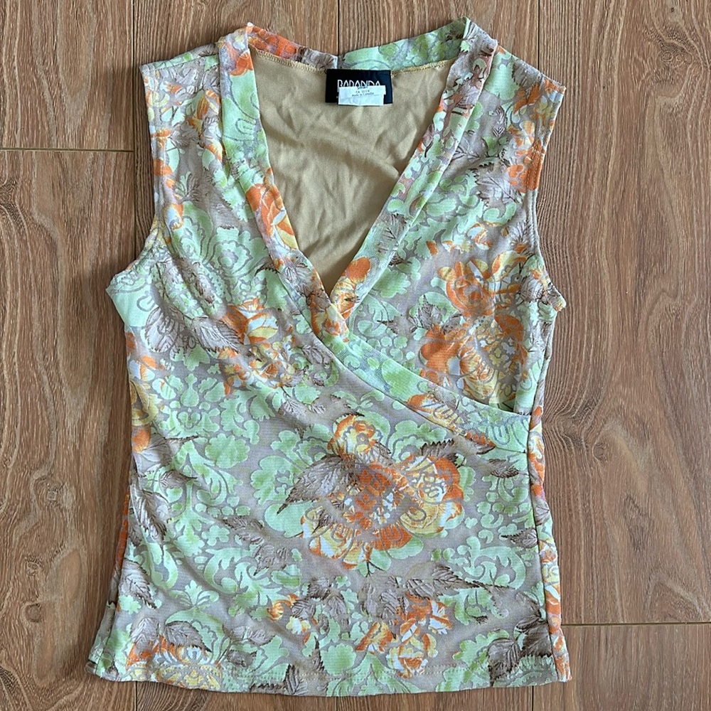 Vintage Baranda Surplice Tank - Gem